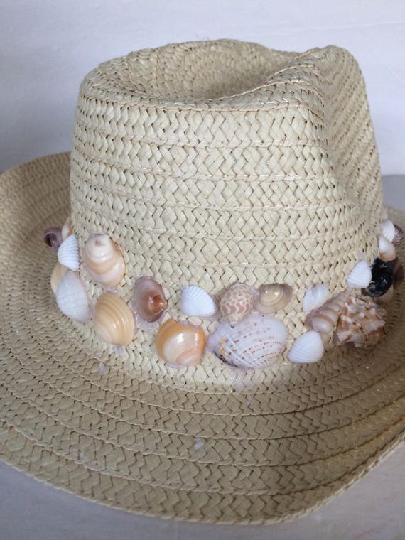 Straw Hat Summer Boho Chic Sea Shell Hat Boho Chic Sea