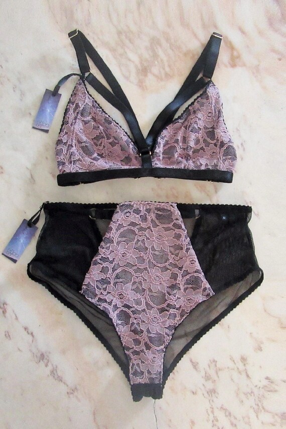 Charlotte High Waisted Lace Panties See Through Knickers In