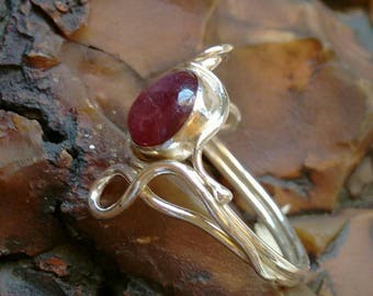 Unique ruby ring | Etsy