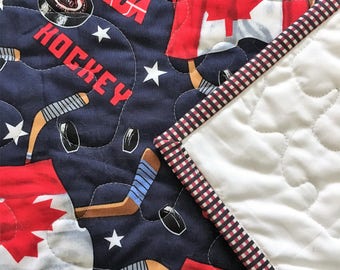 Hockey quilt | Etsy