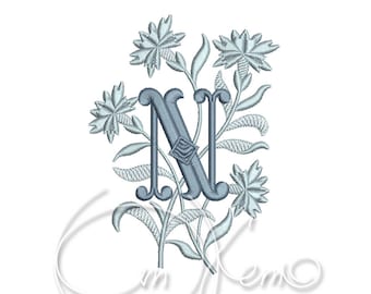 Monogram letter n | Etsy