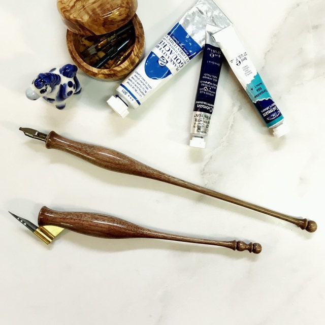 Handmade calligraphy tools crafted in Italy by inkatable on Etsy