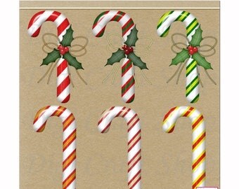 Candy cane clipart | Etsy