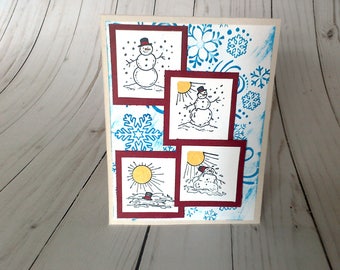 Snowman cards | Etsy