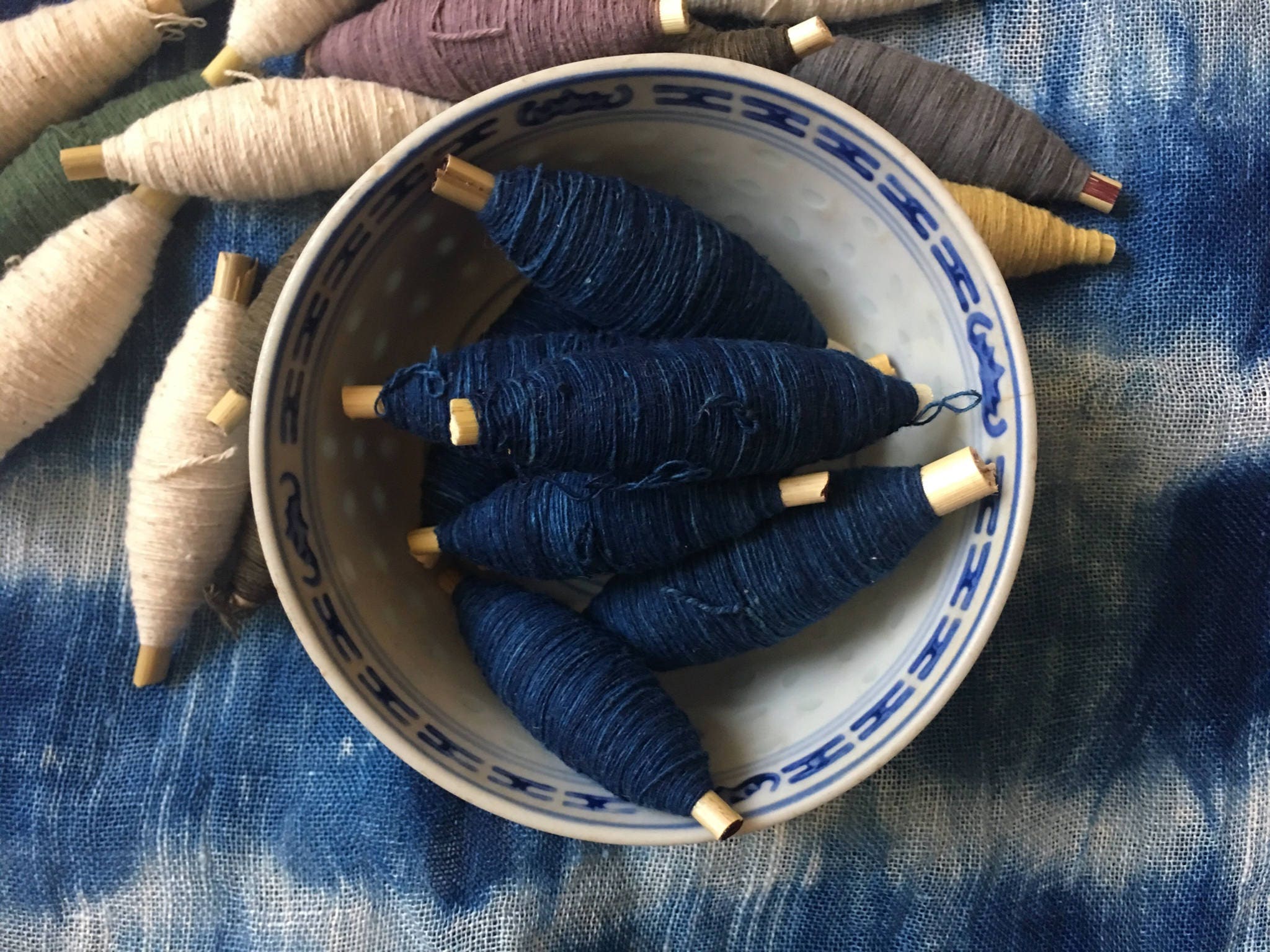 Shibori Indigo Cotton Thread/ Yarn Sashiko Blue dyed good
