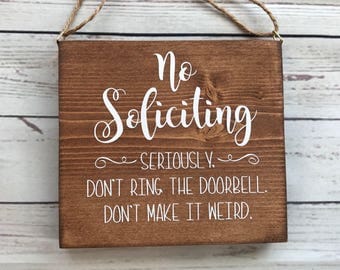 No soliciting sign | Etsy