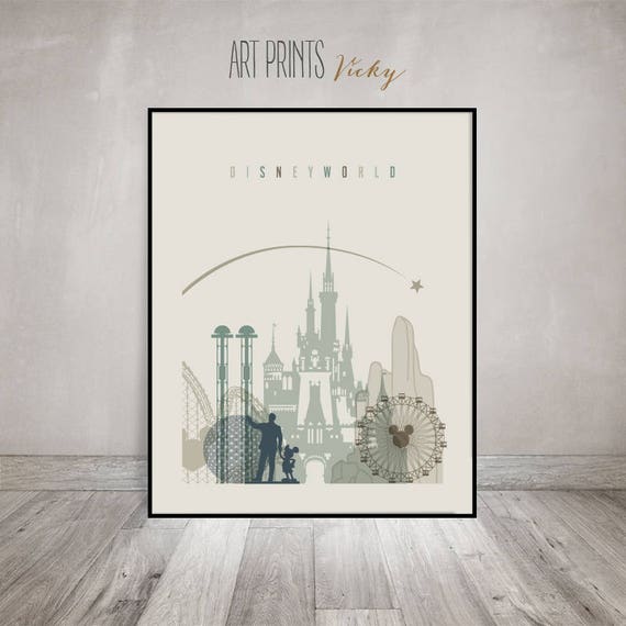 Disney World print Disney world poster Wall Art Travel