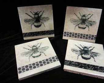 Bee coasters | Etsy