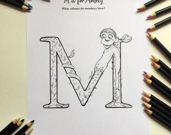 Coloring page letter | Etsy