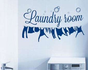 Laundry vinyl decal | Etsy