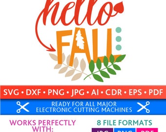 Hello fall svg | Etsy