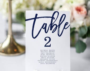 Navy table numbers | Etsy