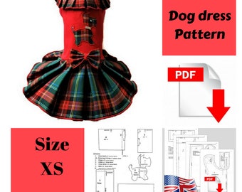 Dog dress pattern dog clothes PDF Girl dog clothes dress For