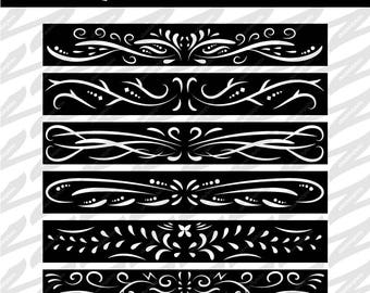 Border stencil svg | Etsy