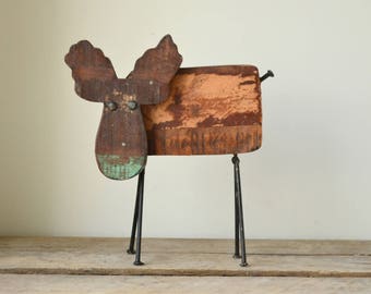 Handmade coffee table made from reclaimed hardwood. Rustic