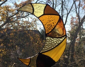 Stained glass moon | Etsy