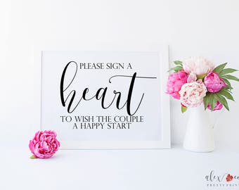 Please Sign a Heart Sign Sign a Heart Guestbook Sign a Heart