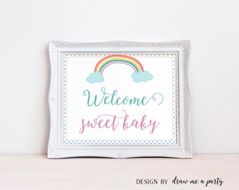 Welcome Baby sign. Nursery Sign. Baby Poster . Printable