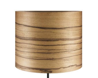 Wood Hanging Lamp Natural Satin Walnut Veneer Interior