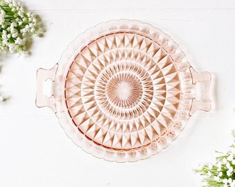 Pink glass plate | Etsy