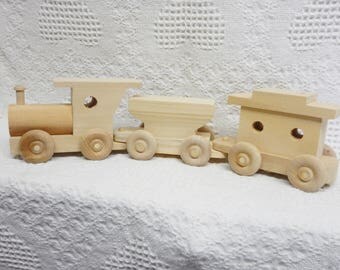 Log carrier train car wooden collectible handcrafted