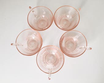 Vintage pink glass | Etsy