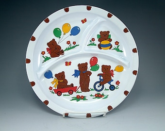 Teddy bear plate | Etsy