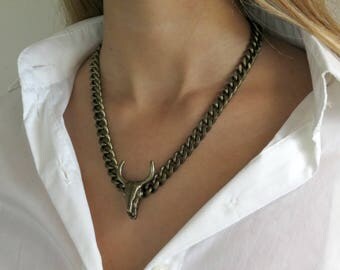 Bull head necklace | Etsy