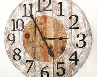 Distressed clock | Etsy