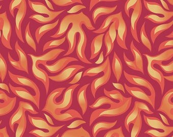 Campfire Stained Glass Mosaic Flames Red Orange Yellow Black