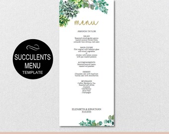 Printable Menu Card Template Graduation Dinner Menu