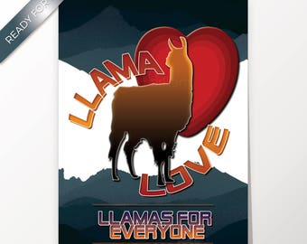 Llama love | Etsy