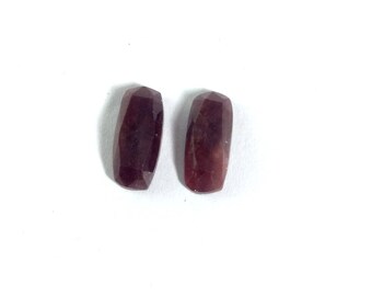 Ruby Rectangle Faceted Gemstone Radiant Cut Ruby Gem 6 Sizes