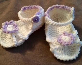Baby Sandals Tiptoe Through the Tulips PDF CROCHET PATTERN