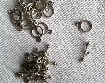 6 of 925 Sterling Silver Toggles 9 mm. :th0230m