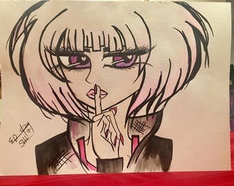 Ninja Shhh Original Acrylic Painting 16x20