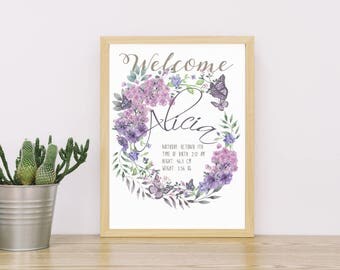 Baby name poster | Etsy