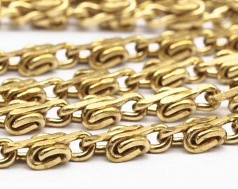 Link Chain Rectangle Chain 5 M. Rectangle Raw Brass Chain