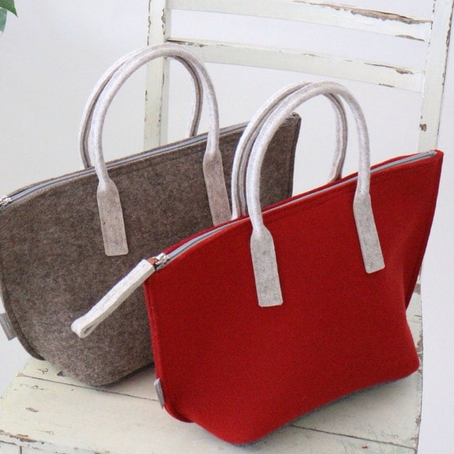 Functional wool felt items handmade in Finland by aikafeltworks