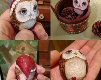 Rock owl | Etsy