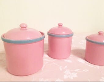 Pink canister set | Etsy