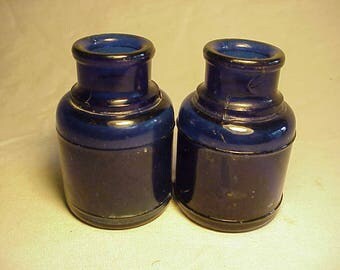 Cobalt blue inkwell | Etsy