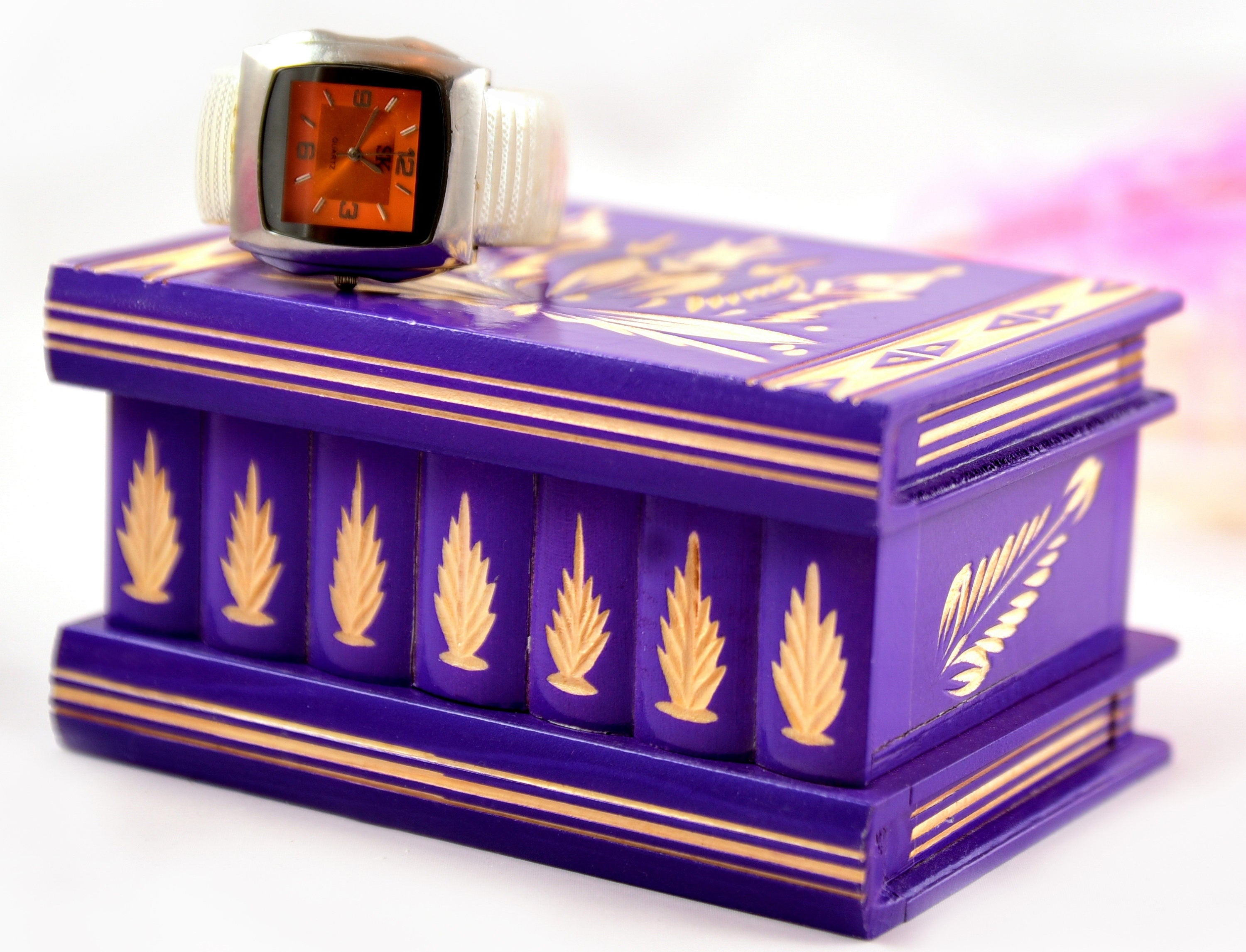 East European Puzzle-Jewelry Wooden Box Case with Secret