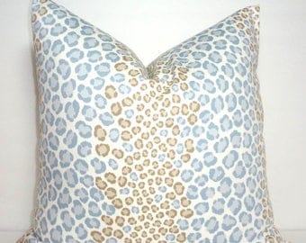 Blue leopard pillow | Etsy