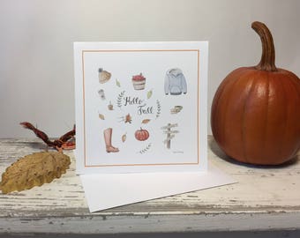 Fall greeting card | Etsy