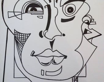 Cubism portrait | Etsy