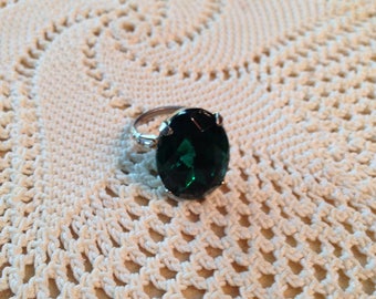 Faux emerald ring | Etsy