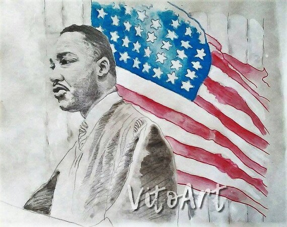 Martin Luther King Jr MLK Art Print Civil Rights Dream