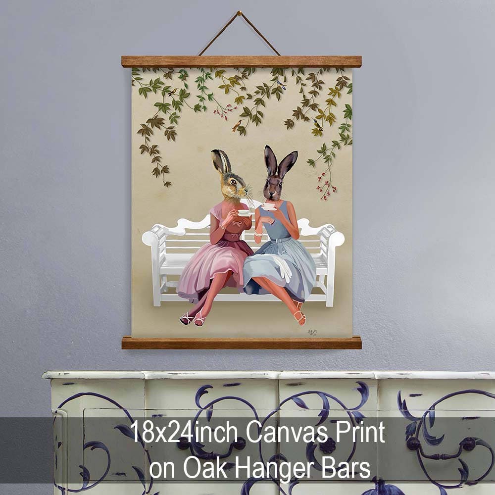 Rabbit Chat Wall Art Acrylic Painting rabbit print rabbit