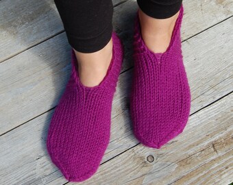 Knitted slippers | Etsy